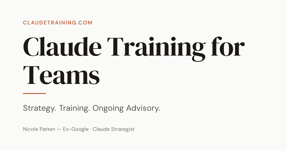 Claude Training for Teams | Workshops, Training & Advisory